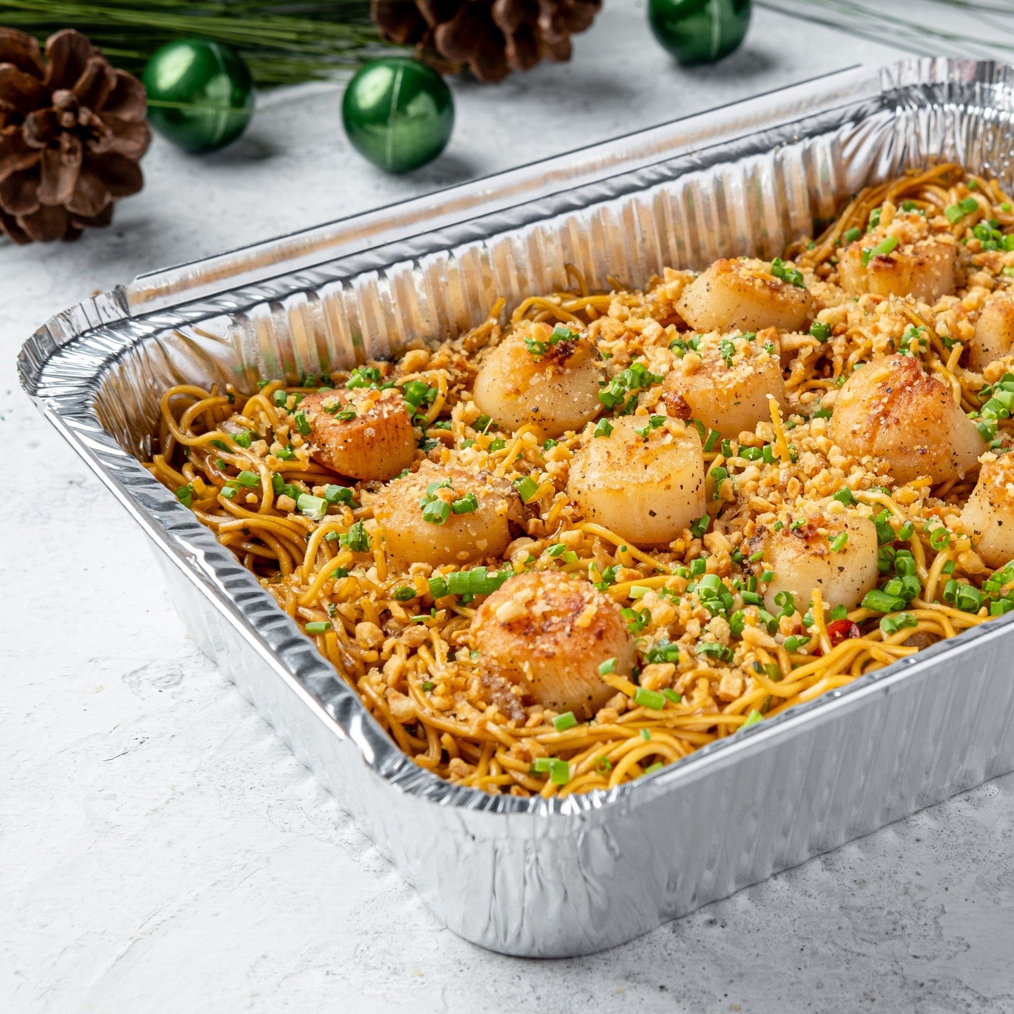 Garlic Noodles Tray with US Scallops (Whole Order) - The Grid Food ...