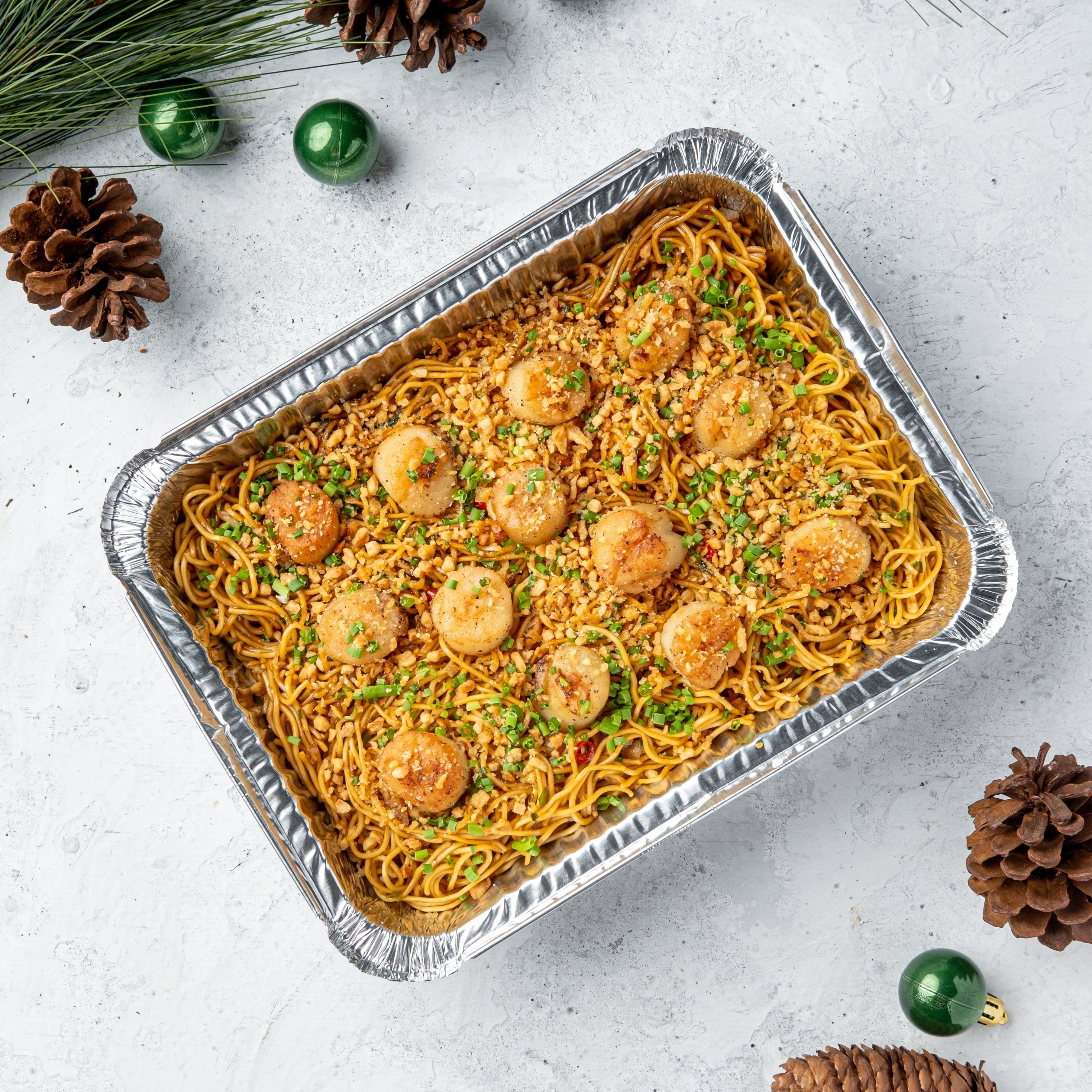 Garlic Noodles Tray with US Scallops (Whole Order) - The Grid Food ...